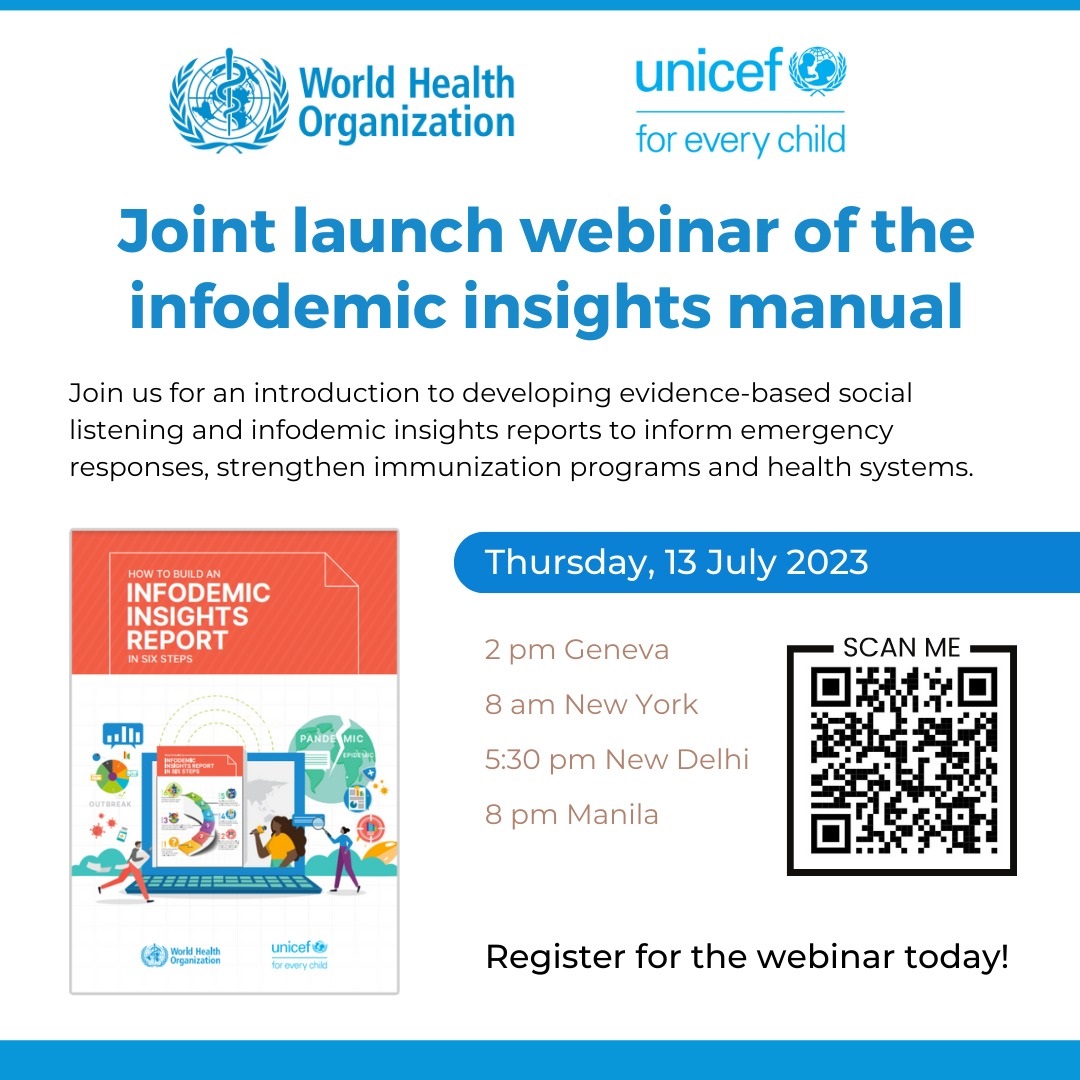 Launch of the Joint WHO and UNICEF manual on How to build an infodemic ...