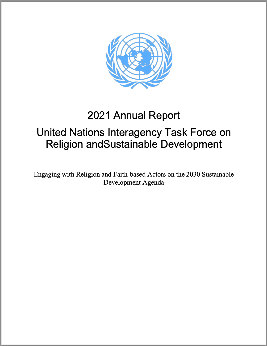 2021 Annual Report of the United Nations Interagency Task Force on ...