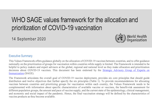WHO SAGE values framework for the allocation and prioritization of ...