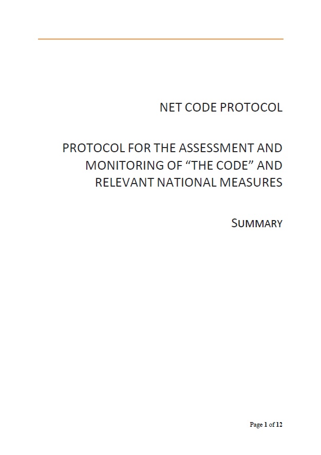 Protocol for the assessment and monitoring of "The Code" and relevant ...