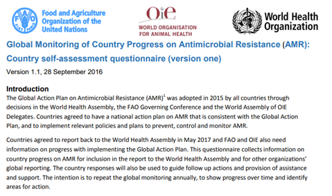 Tripartite AMR Country Self-Assessment Survey (TrACSS) 2016-2017