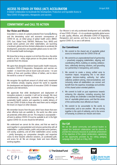 Access to COVID-19 Tools (ACT) Accelerator