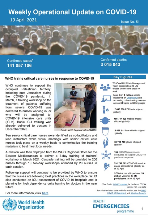 Weekly operational update on COVID-19 - 19 April 2021