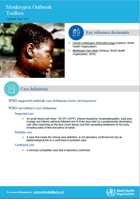 Monkeypox outbreak toolbox