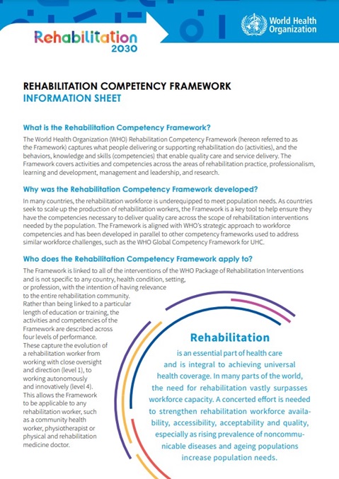 Rehabilitation Competency Framework - Information Sheet