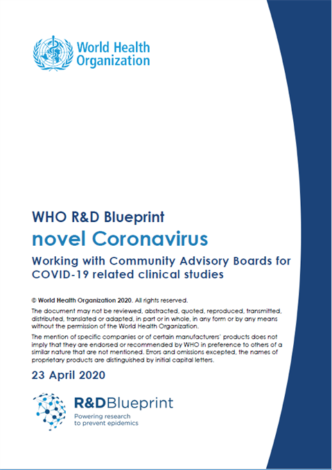 Working with Community Advisory Boards for COVID-19 related clinical ...