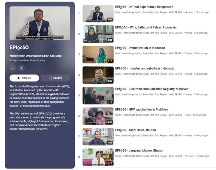 50th Anniversary Of The Expanded Programme On Immunization Epi