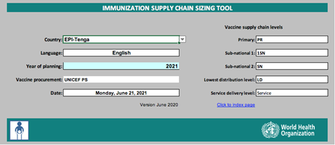 Immunization Supply Chain Sizing Tool