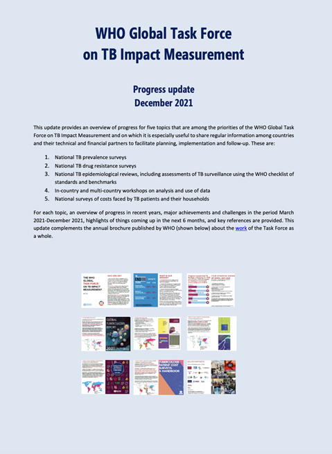 The WHO Global Task Force on TB Impact Measurement (update), December 2021
