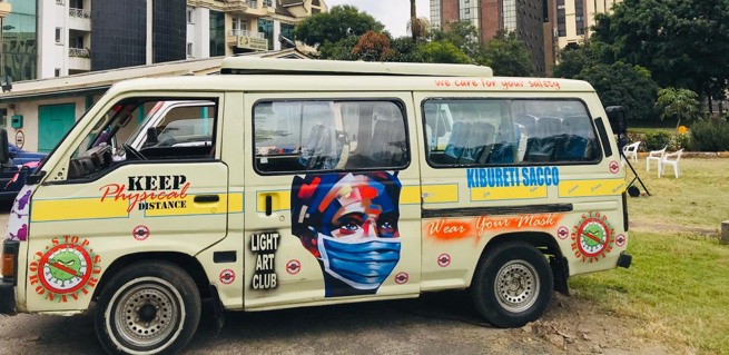 Kenya’s public minibuses helps drive the COVID-19 prevention message home